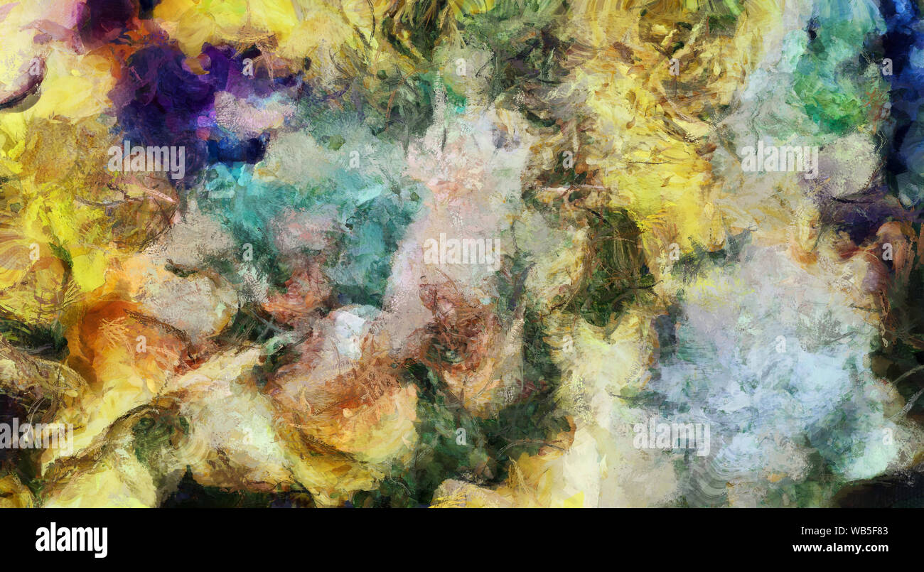 Abstract painting in muted colors. 3D rendering Stock Photo - Alamy