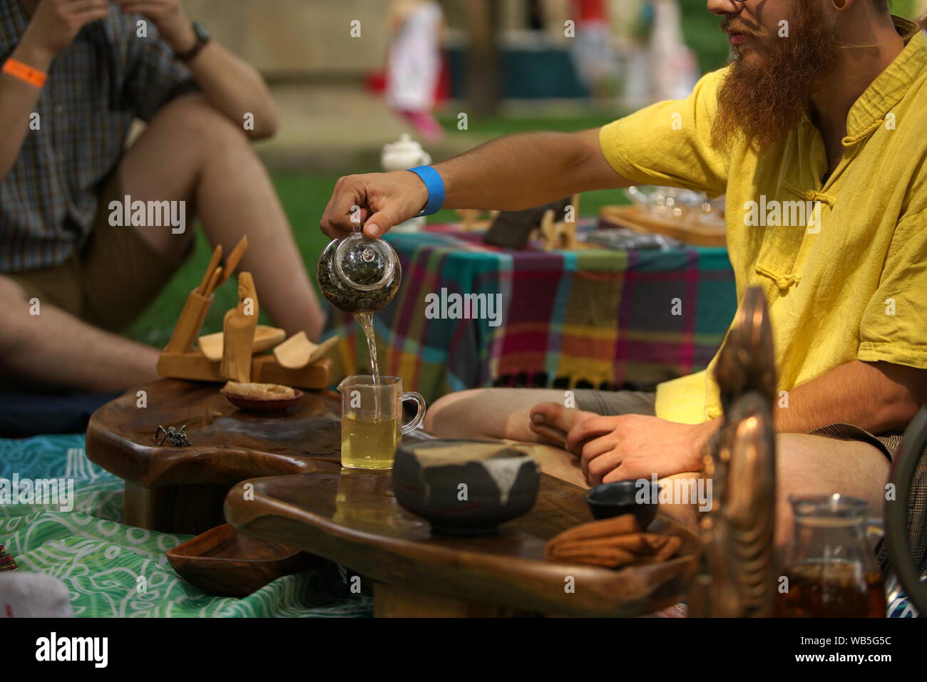 Prague, Czech Republic. 24th Aug, 2019. A tea master prepares tea for ...