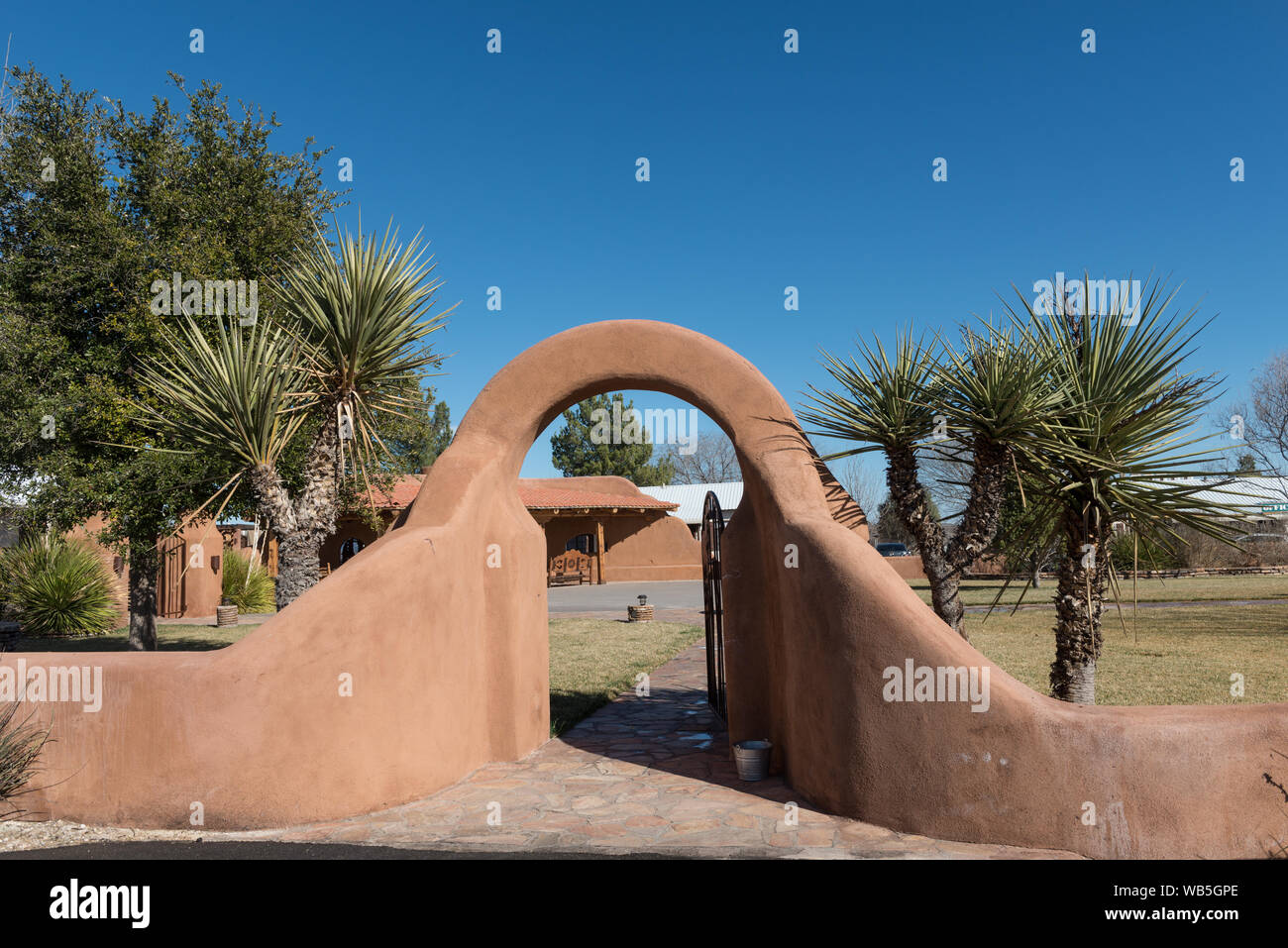 Entrance to the Marathon Motel and RV Park, outside Marathon, Texas ...