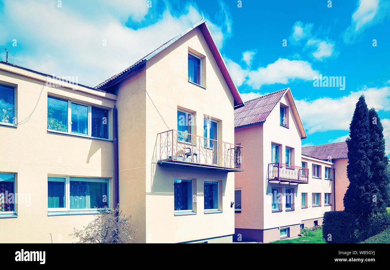EU Modern country house and small court yard Stock Photo - Alamy