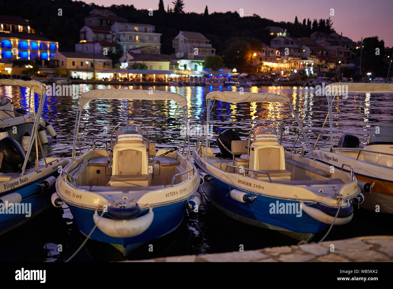 Corfu harbour kassiopi sunset hi-res stock photography and images - Alamy