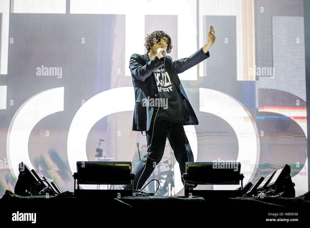 The 1975 perform live on stage at Leeds Festival, UK, 24th August 2019 ...