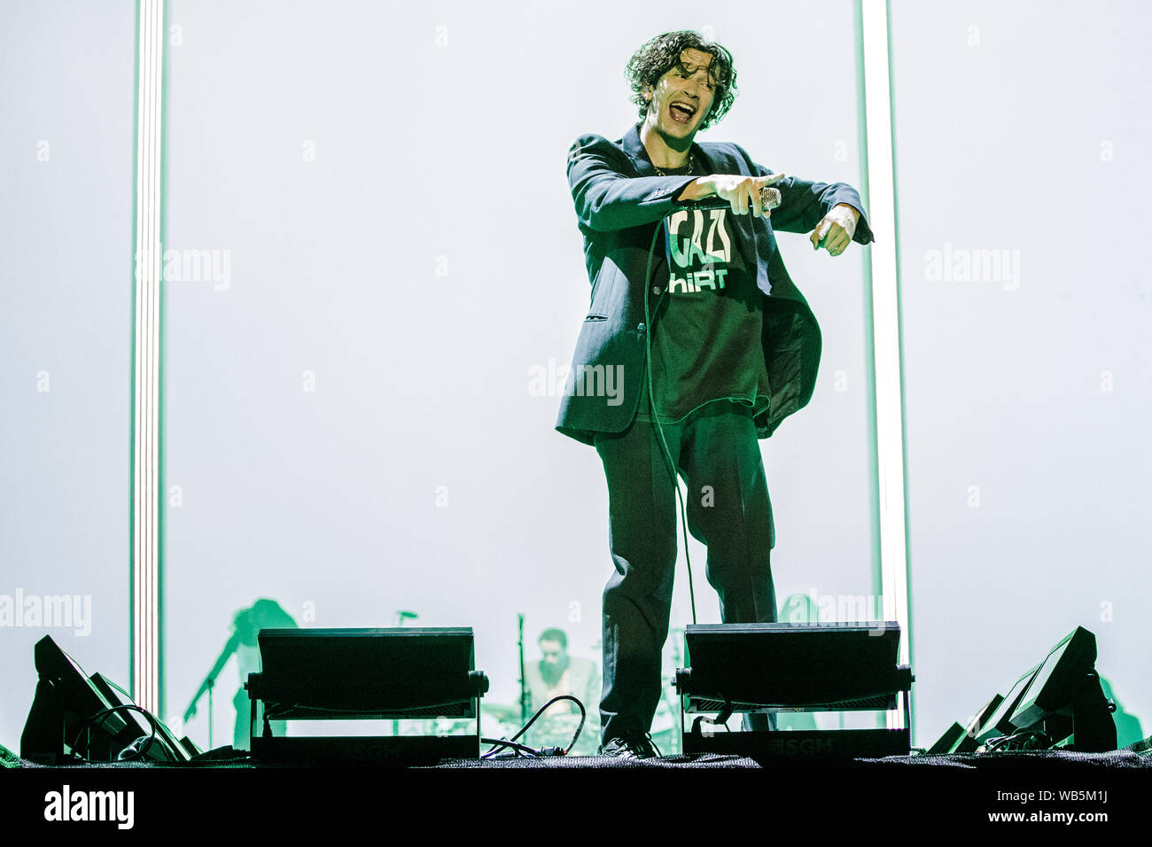 The 1975 perform live on stage at Leeds Festival, UK, 24th August 2019 ...