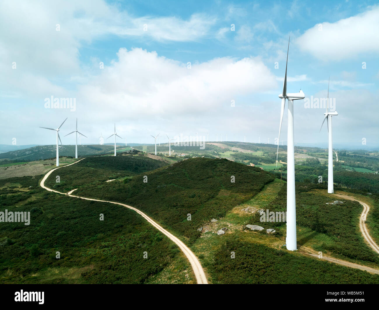 Power Generation Eolic Wind Turbines Field In Spain Stock Photo - Alamy