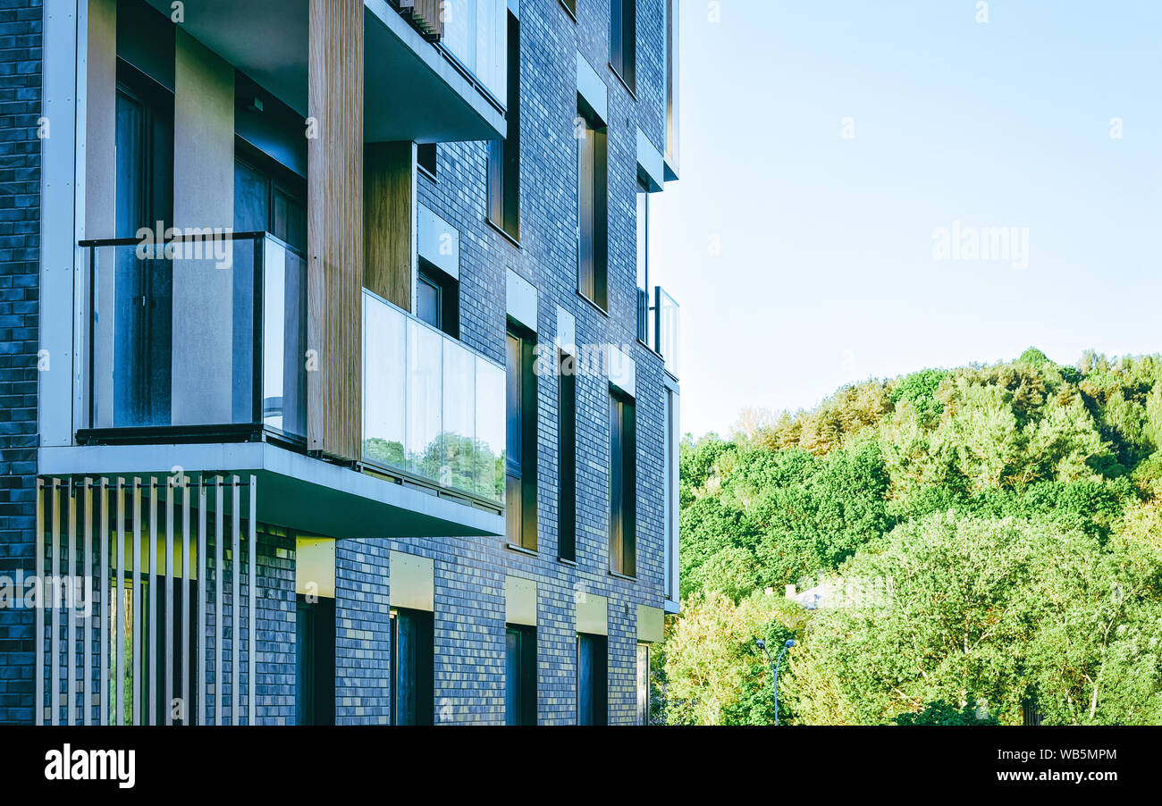 EU Modern flat building architecture concept Stock Photo - Alamy