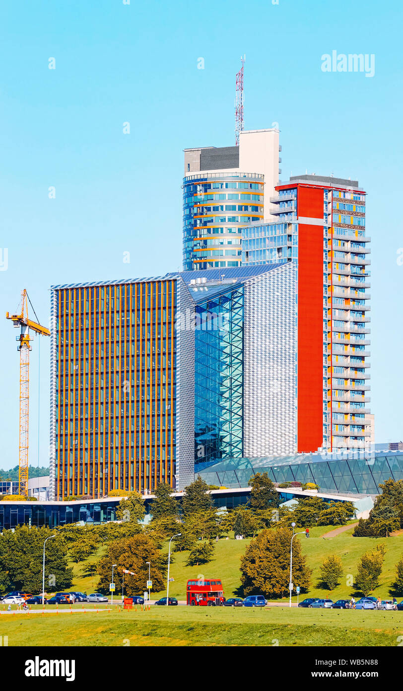 EU Cityscape with development of commercial architecture of modern ...