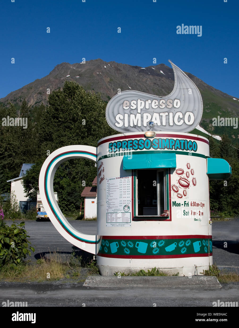 Espresso Simpatico Coffee Shop, Seward, Alaska Stock Photo - Alamy