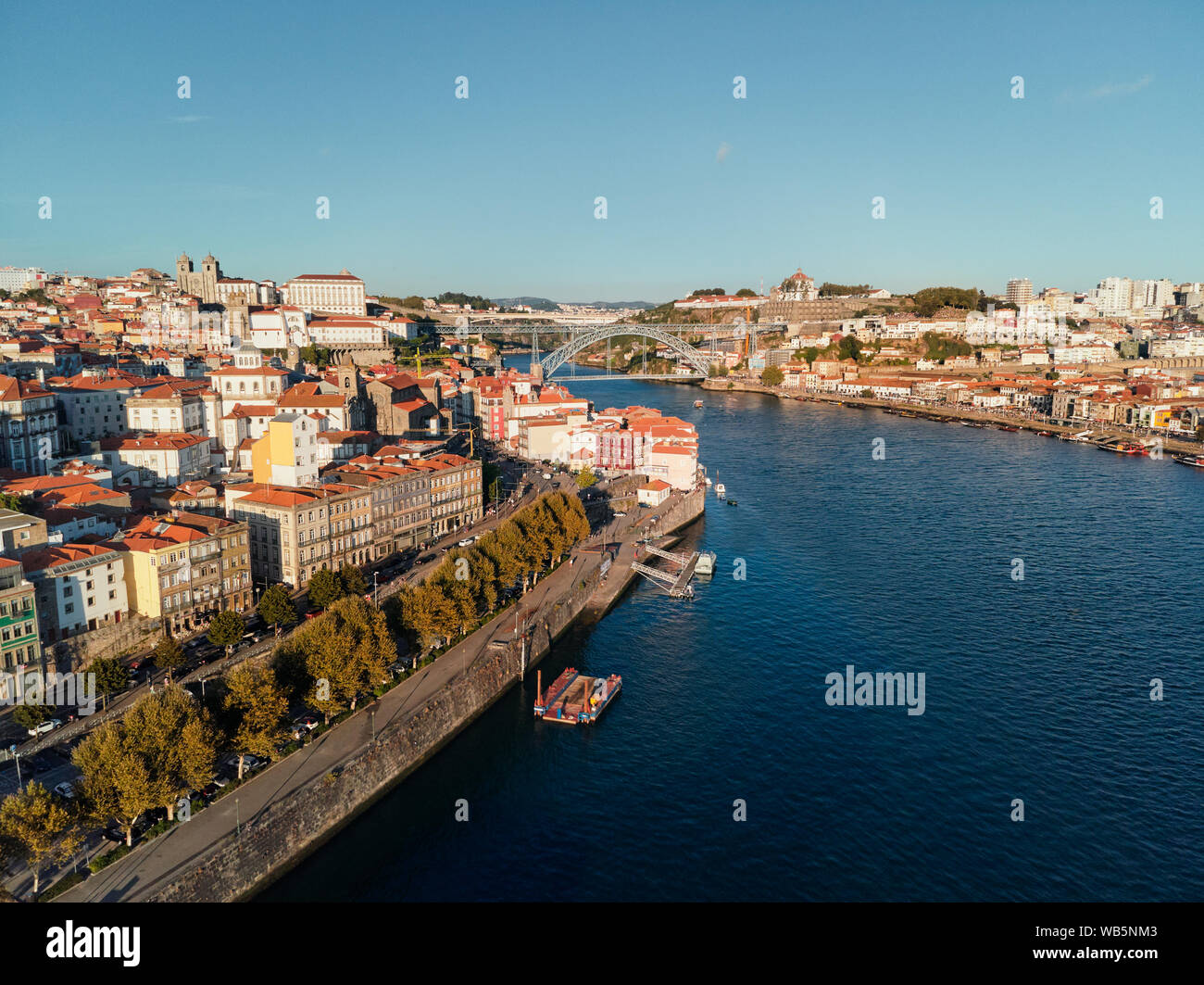Aerial View of Porto Oporto City And Douro River Portugal Stock Photo ...