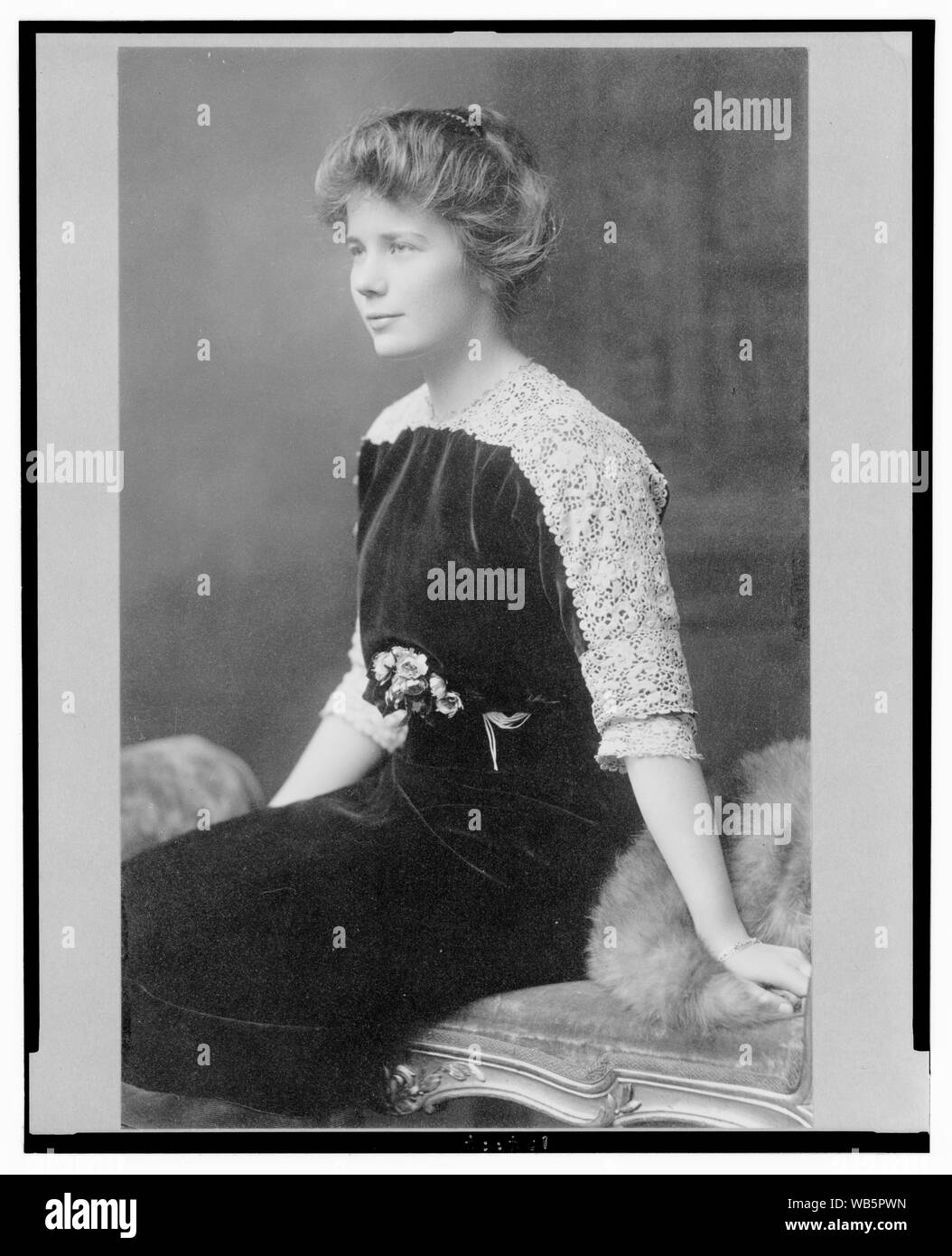 Ethel Roosevelt, three-quarter length studio portrait, seated, facing ...