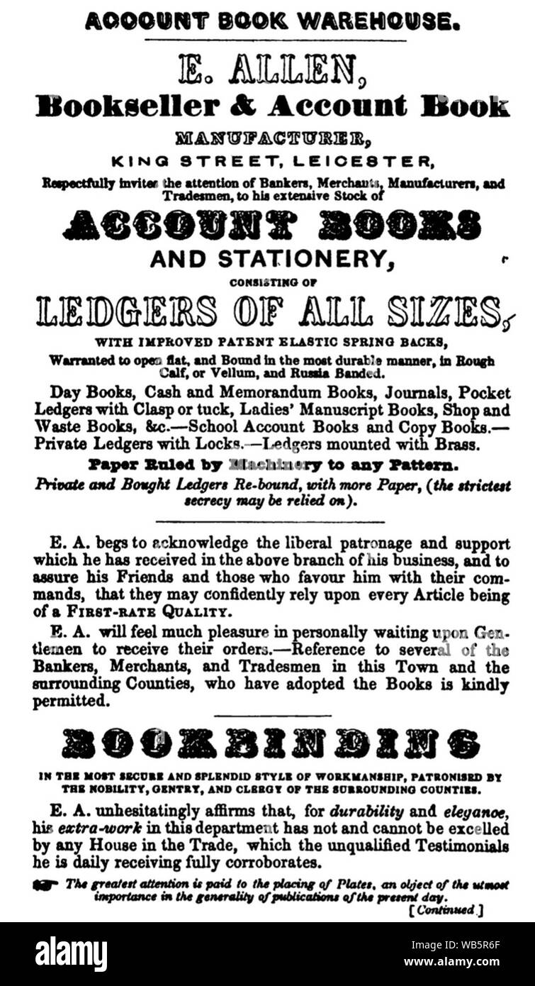 E. Allen, Leicester 01 Stock Photo - Alamy