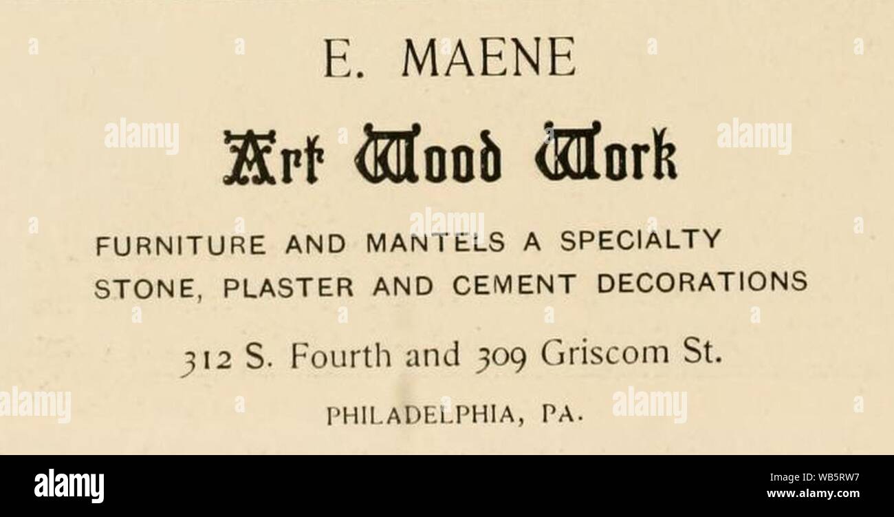E. Maene T-Square Club Catalogue 1897 Stock Photo - Alamy