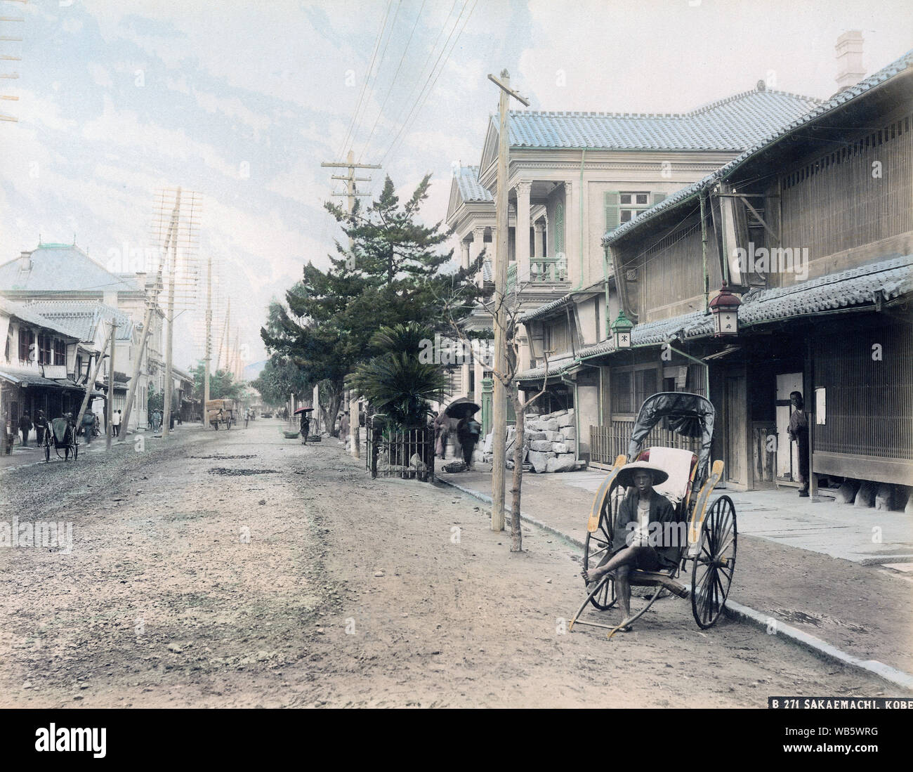 [ 1890s Japan - Japanese Rickshaw Puller Resting ] — A rickshaw puller ...