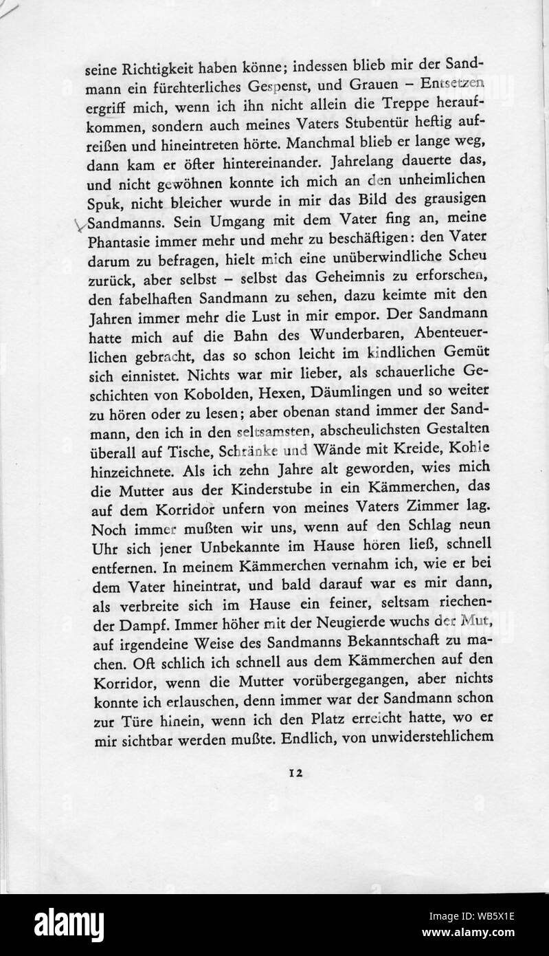 E.T.A. Hoffmann - Der Sandmann 012 Stock Photo - Alamy