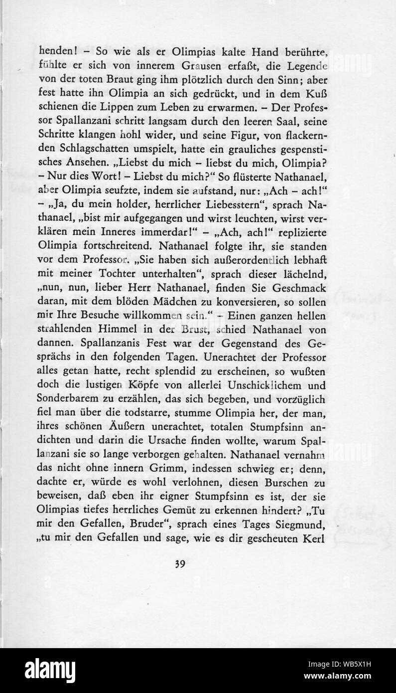 E.T.A. Hoffmann - Der Sandmann 039 Stock Photo - Alamy