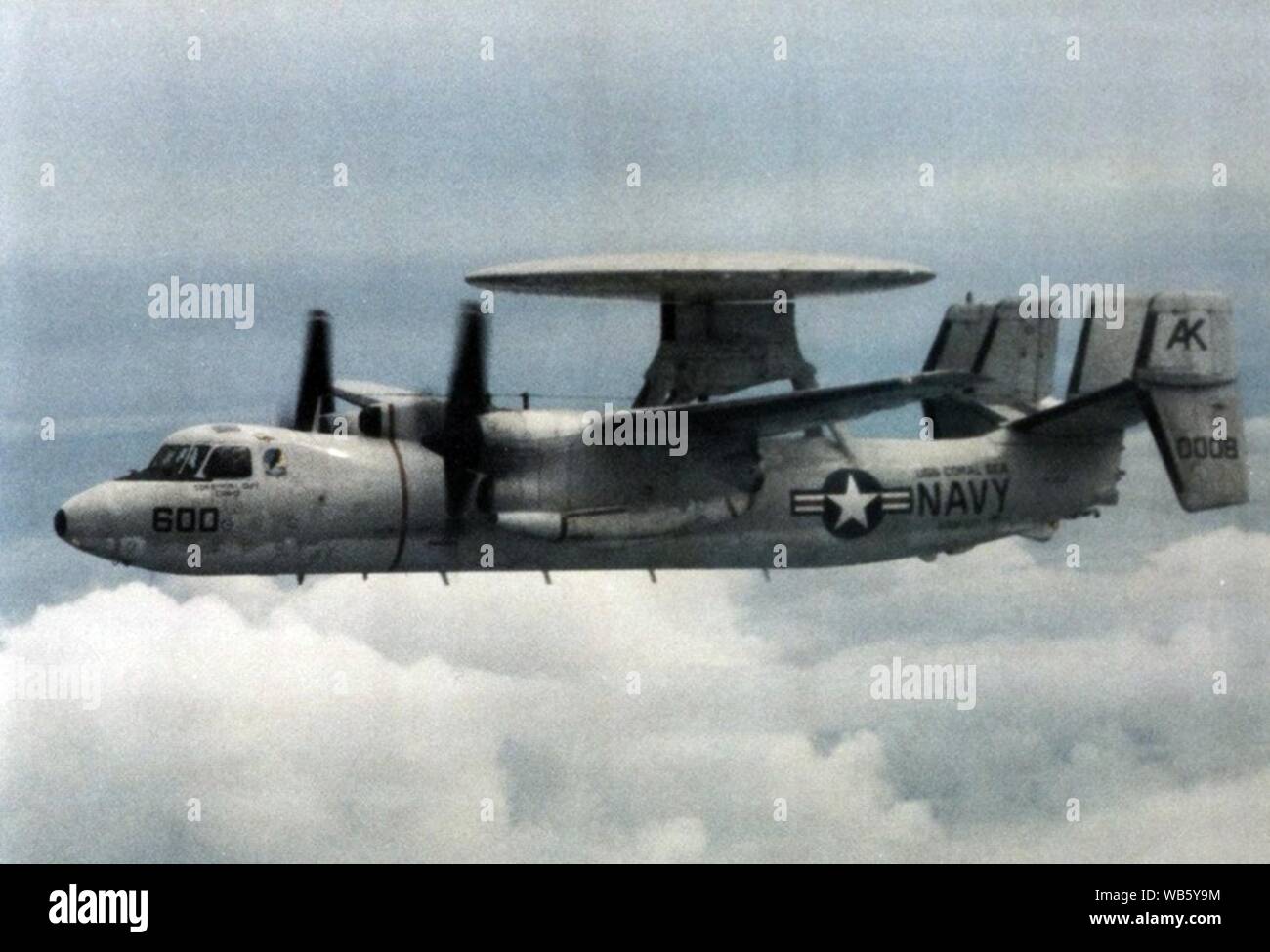 E-2C Hawkeye of VAW-127 in flight c1985 Stock Photo - Alamy