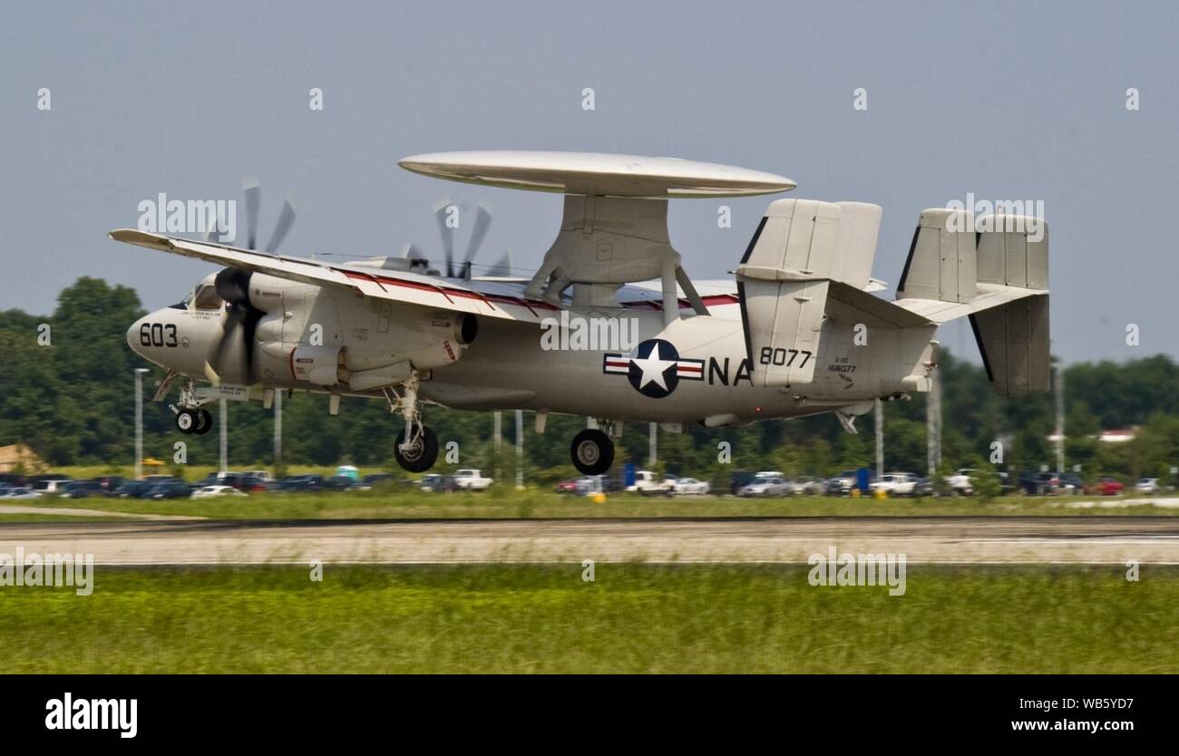 E-2D Hawkeye of VX-1 takes off from NAS Patuxent River 2013 Stock Photo ...