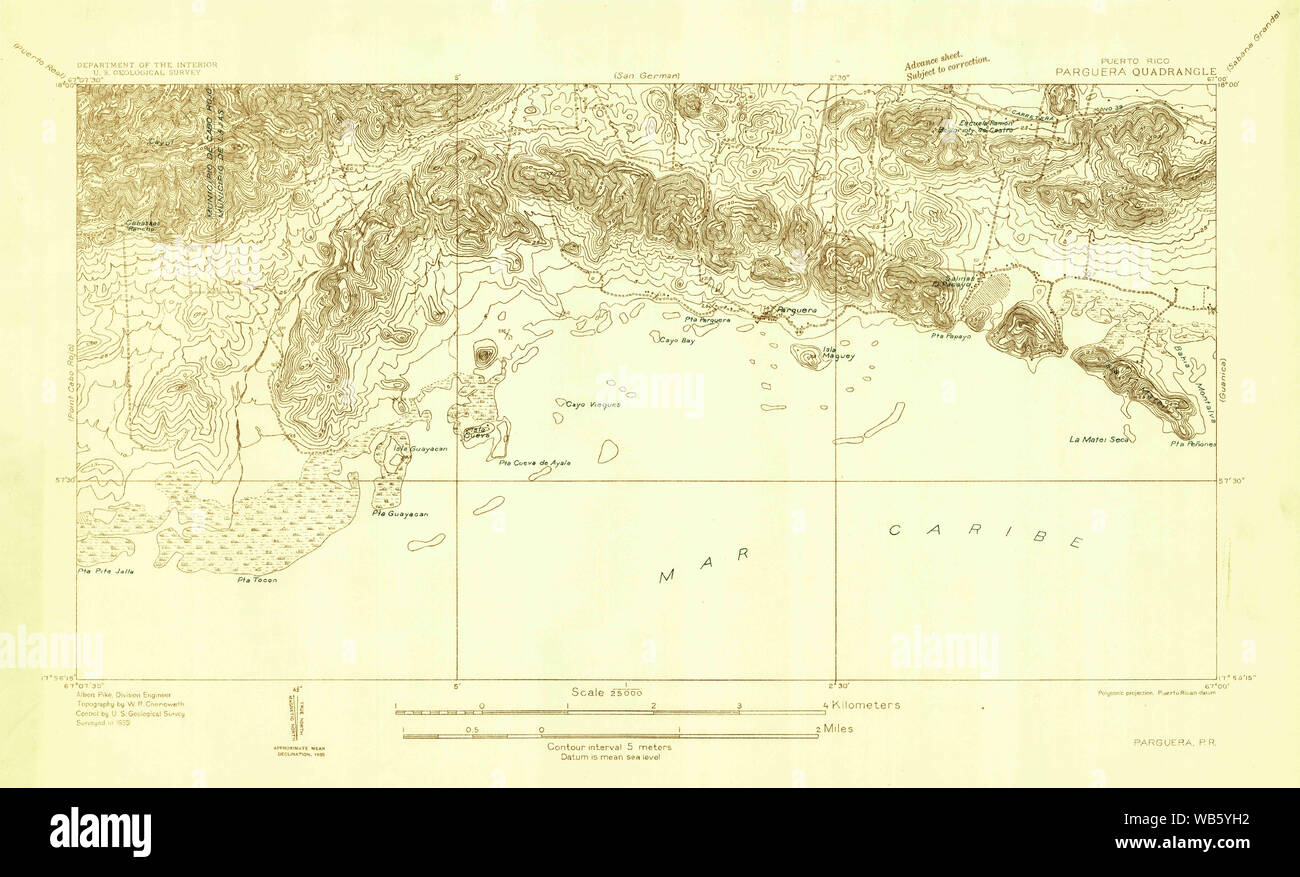 Topographic map puerto rico hi-res stock photography and images - Alamy