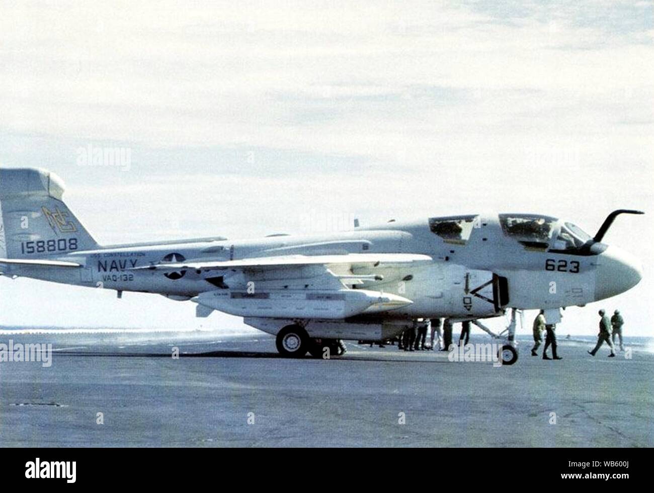 EA-6B of VAQ-132 on USS Constellation (CV-64) c1978 Stock Photo - Alamy