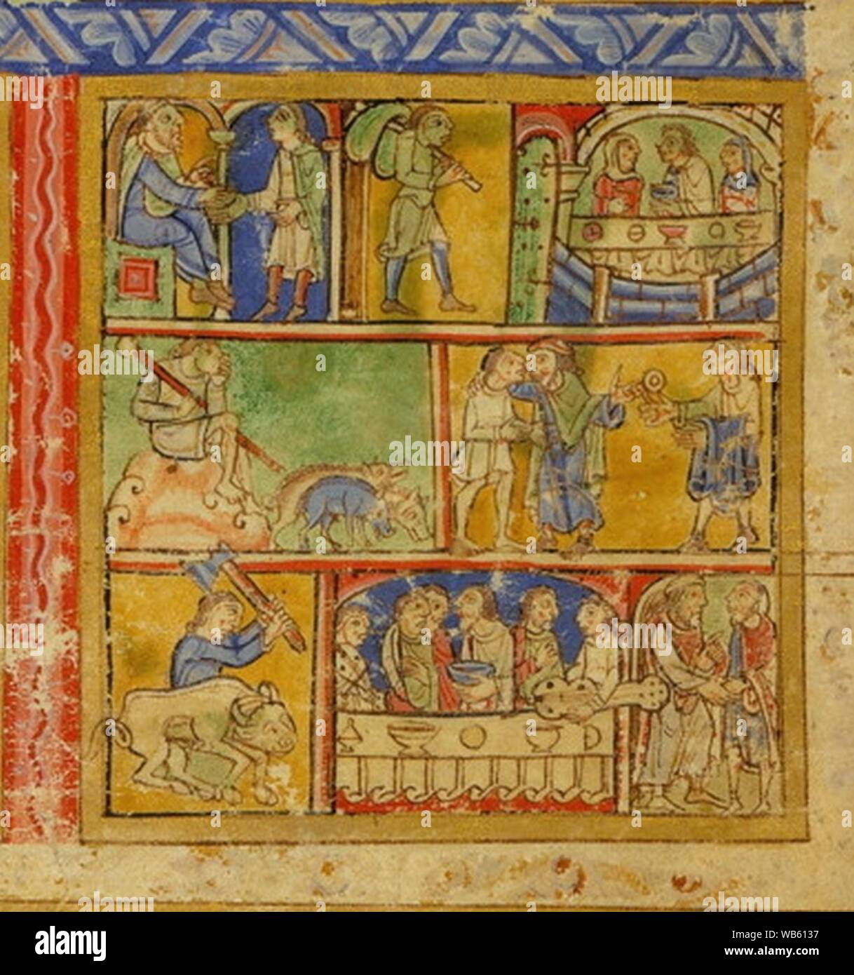 Eadwine psalter - Morgan leaf M.521 (recto) (cropped Prodigal Son Stock ...