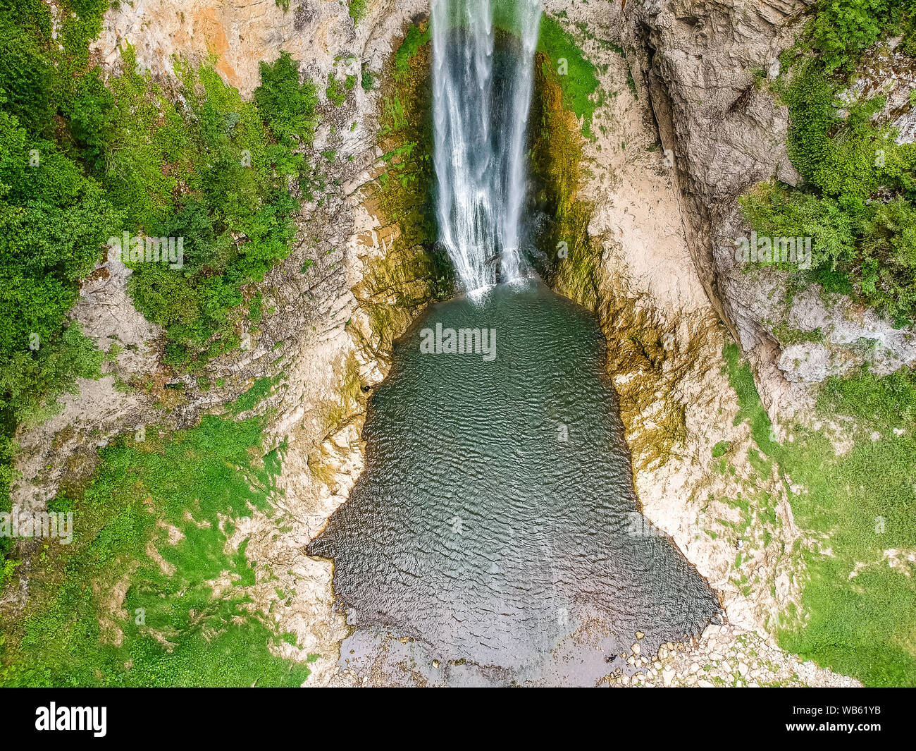 Bliha falls, water of the Bliha drops from 56 meters high cliff - is ...