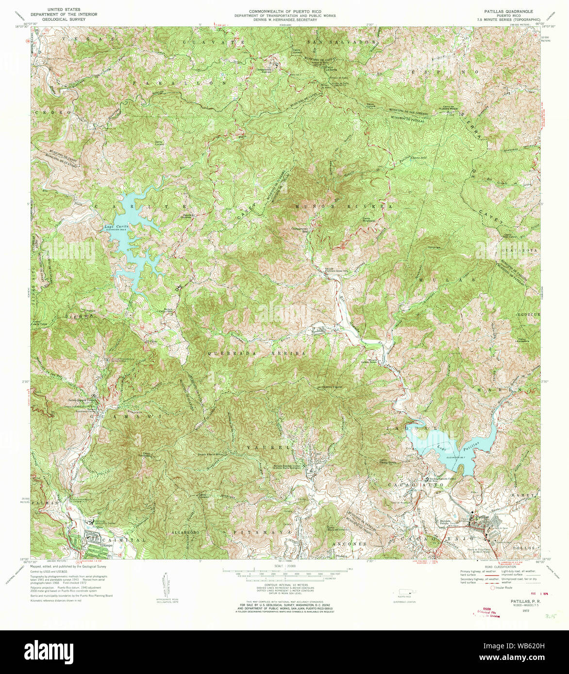 USGS TOPO Map Puerto Rico PR Patillas 362182 1972 20000 Restoration ...