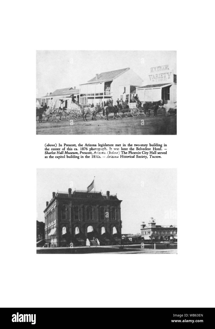 Early Arizona Territory capitols Stock Photo - Alamy