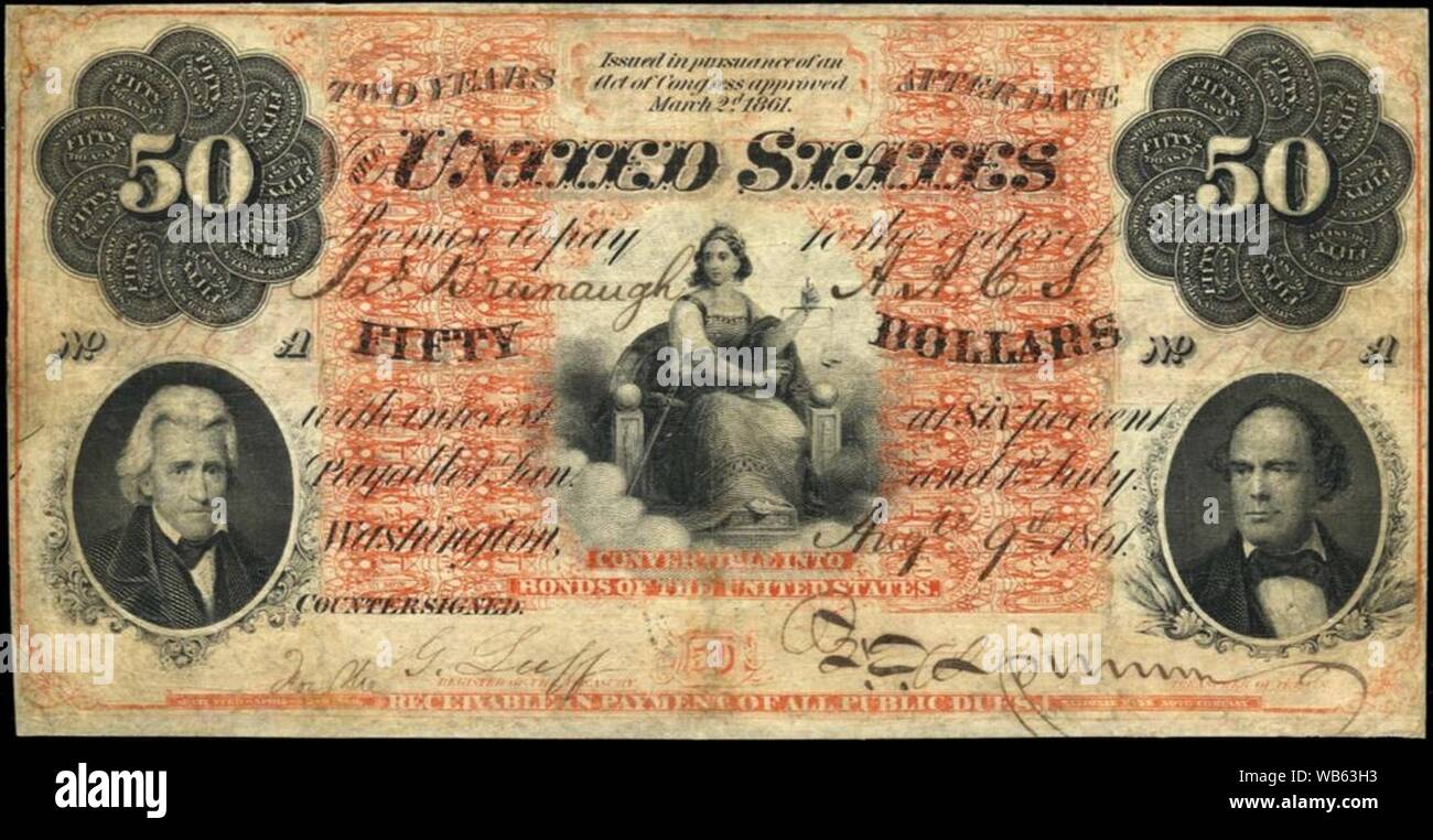 Early Civil War Treasury Note Stock Photo - Alamy
