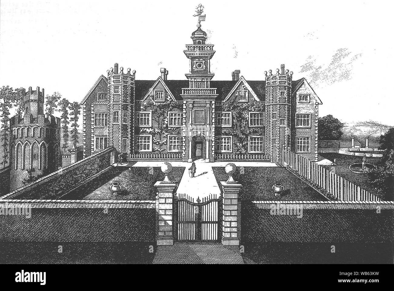 Early facade of Bruce Castle Stock Photo - Alamy