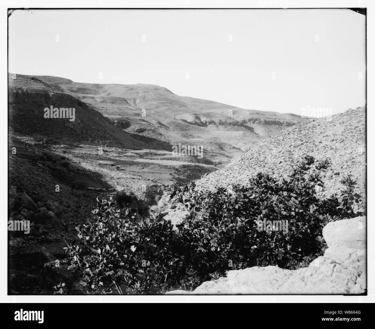 East of Jordan and the Dead Sea. Mount Nebo from 'Ayoun Mousa Stock ...