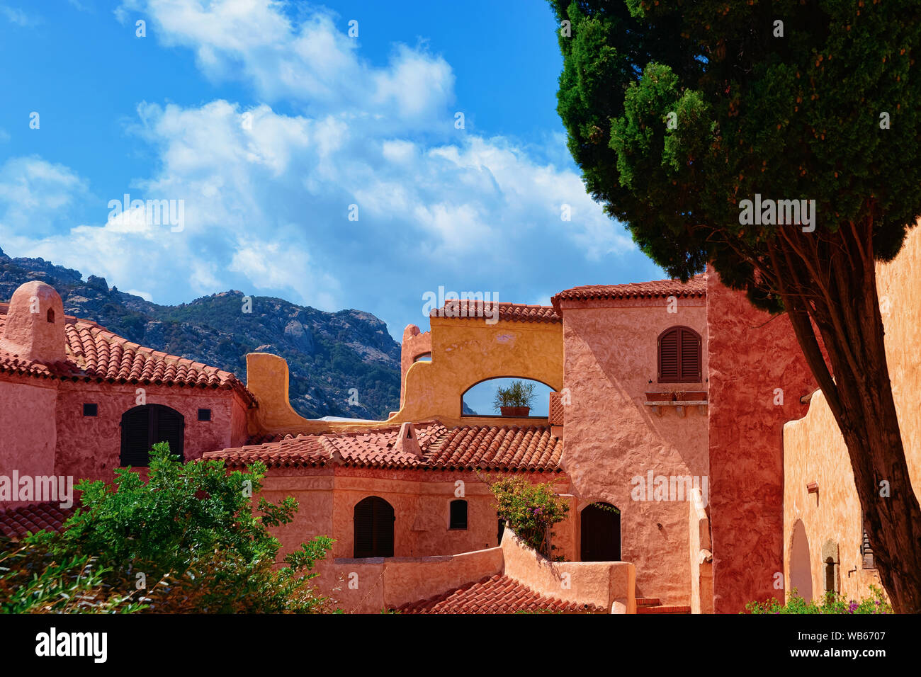 Windows of residential house complex. Apartment flat building. Coastal ...