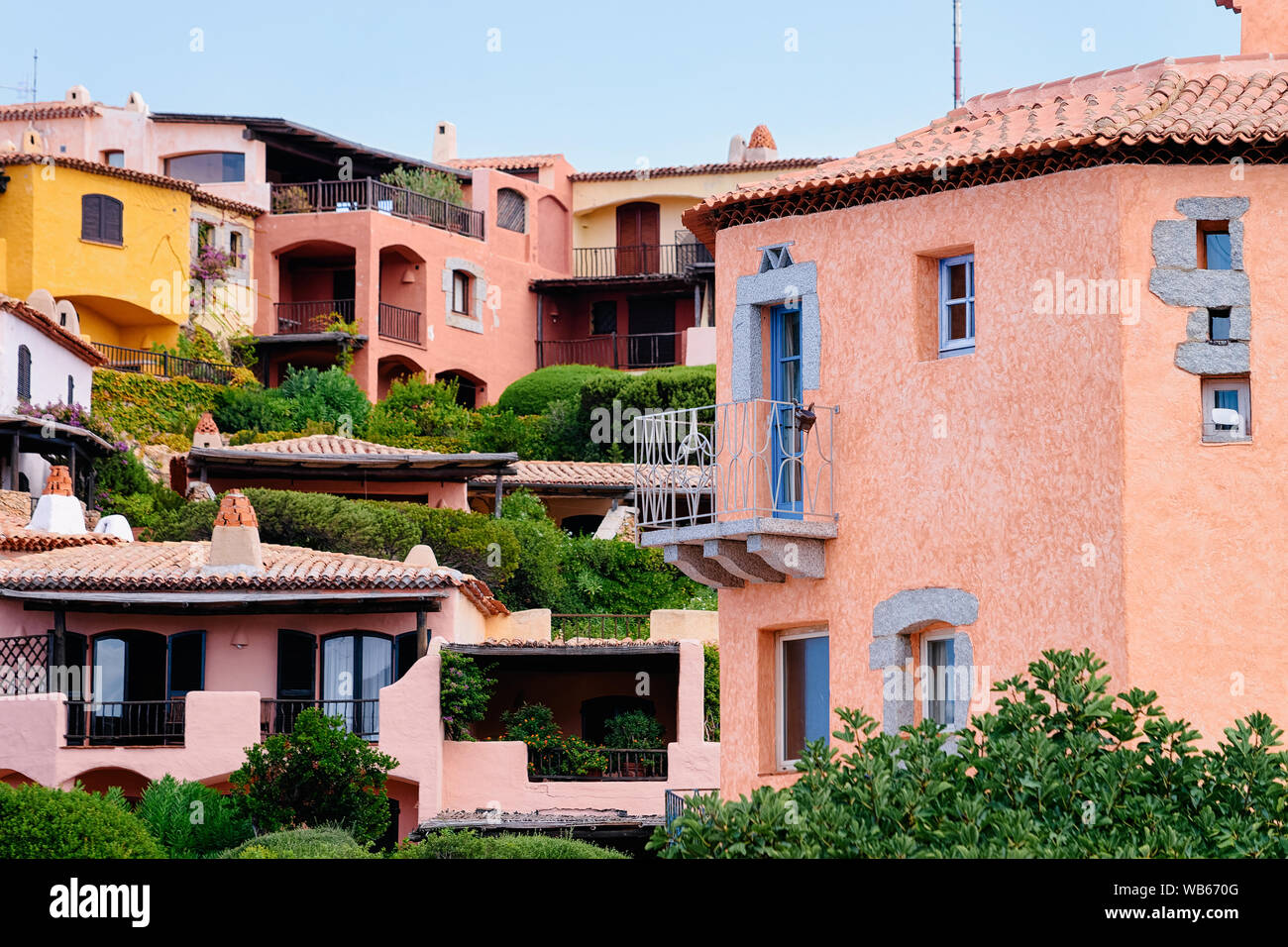 Windows and balconies of residential house complex. Apartment flat ...