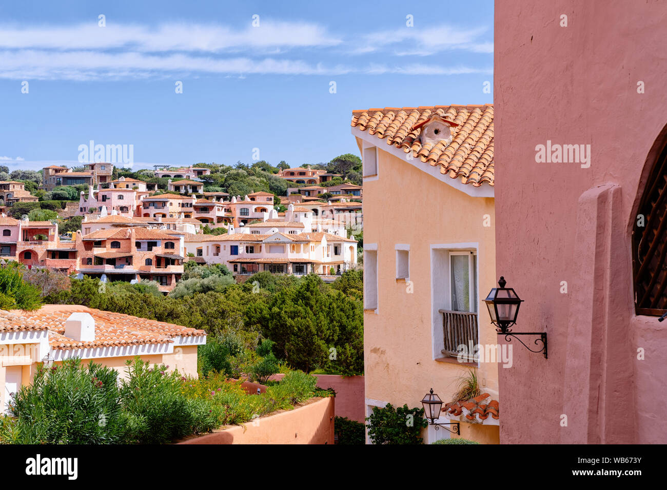 View on of residential house complex. Apartment flat building. Coastal ...