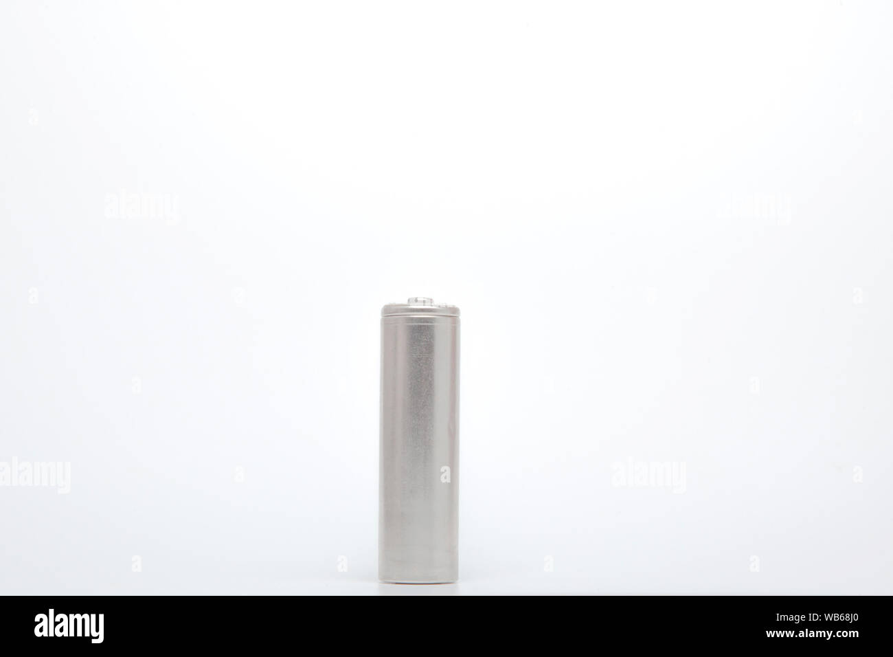 Close up grey AA batteries over white background with clipping path ...