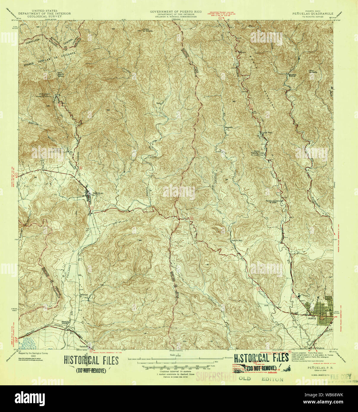 Topographic map puerto rico hi-res stock photography and images - Alamy