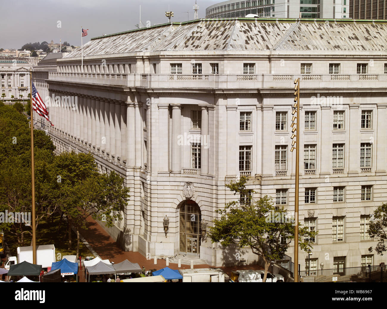 Exterior from rooftop, Federal Building, San Francisco, California ...