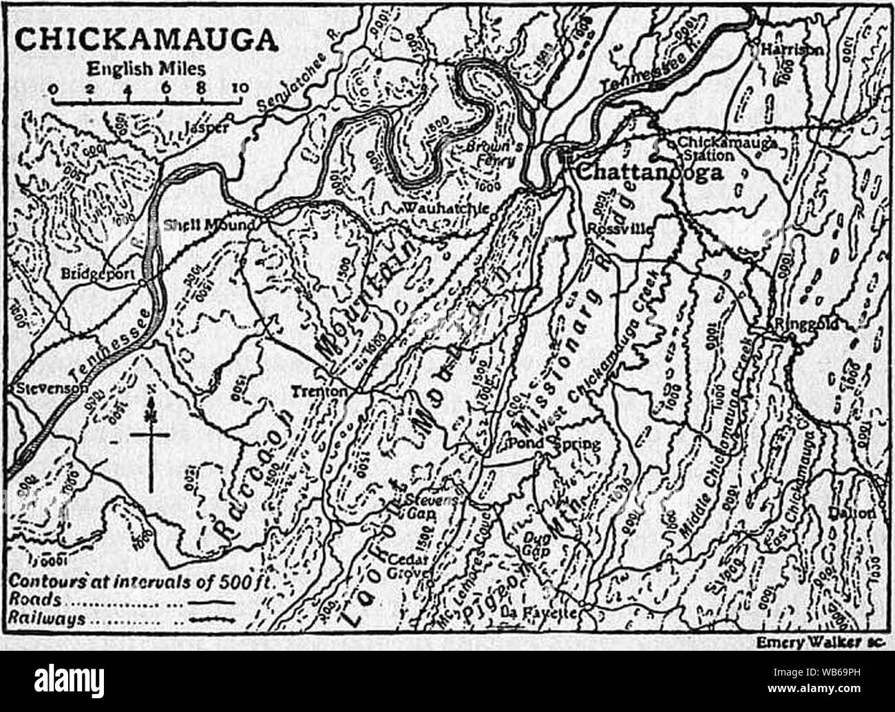 EB1911 Chickamauga map Stock Photo - Alamy