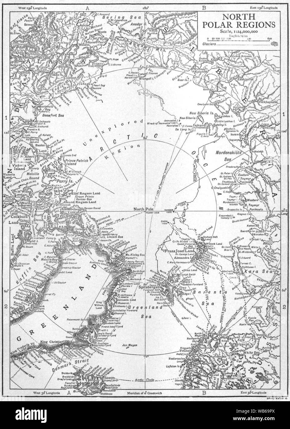EB1911 Polar Regions -North Polar Regions Stock Photo - Alamy