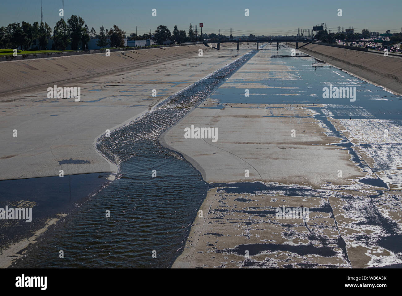 The Los Angeles River, City of Paramount, South LA, Califortnia, USA ...