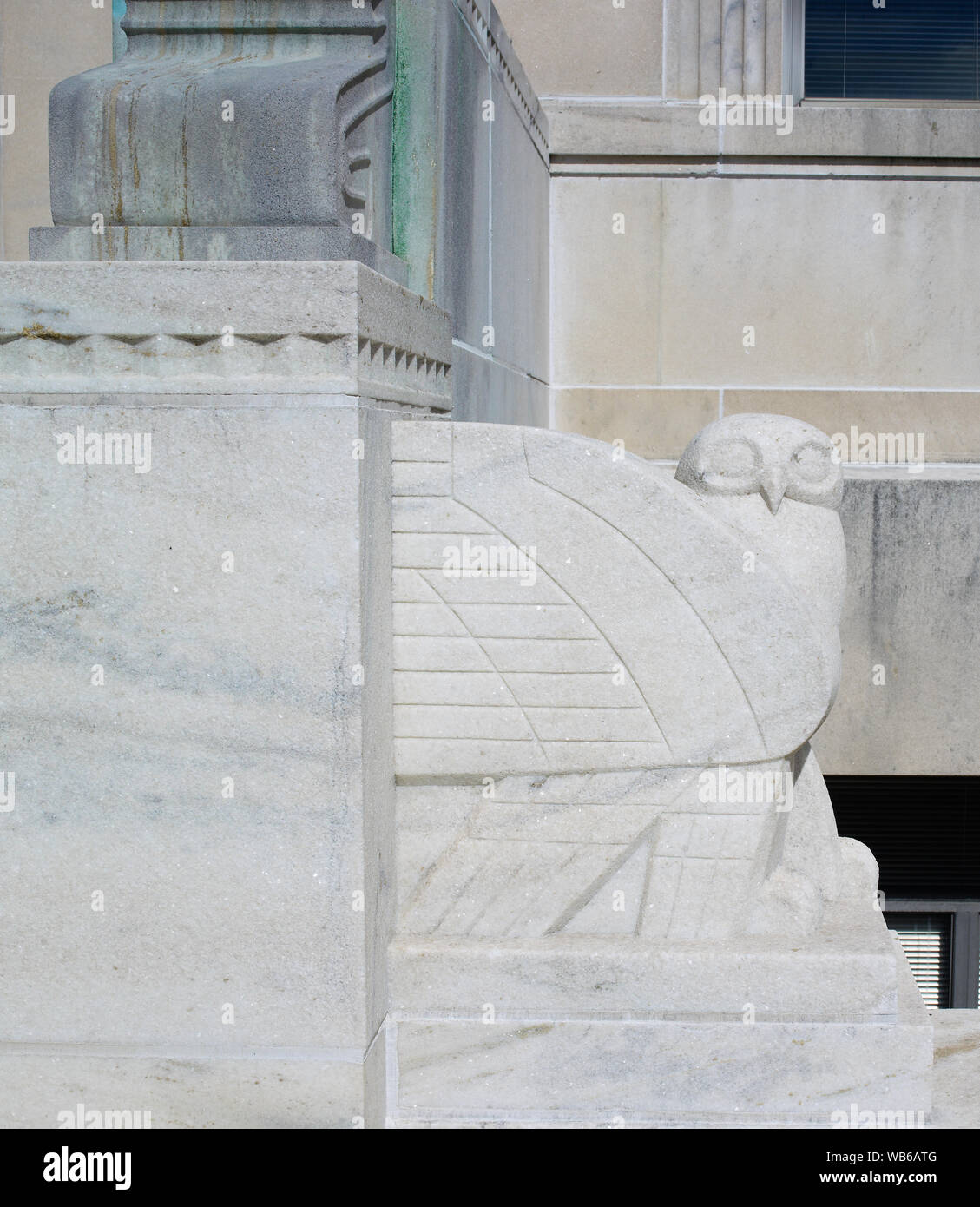 Exterior view. South door (Independence Avenue), with stylized owl ...
