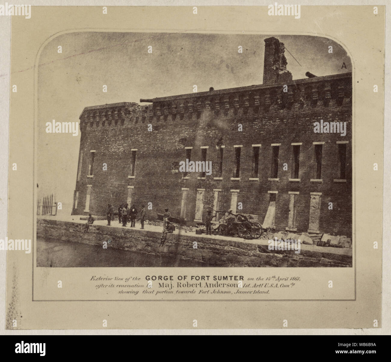 Exterior view of the gorge of Fort Sumter on the 14th, April 1861 after ...