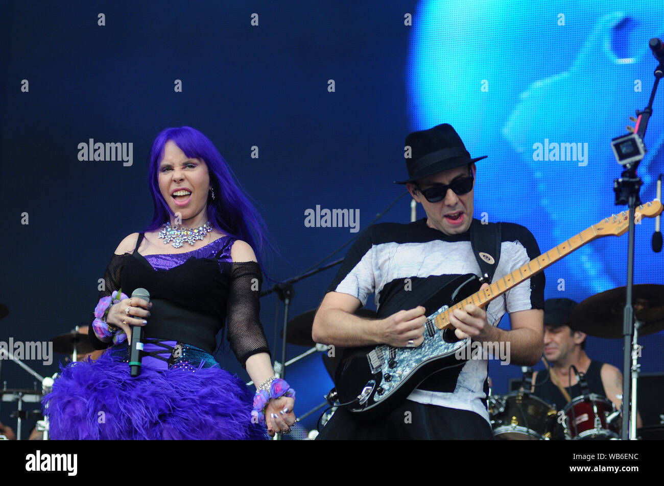 Rio de Janeiro, September 20, 2015. Singer Baby do Brasil and her son ...