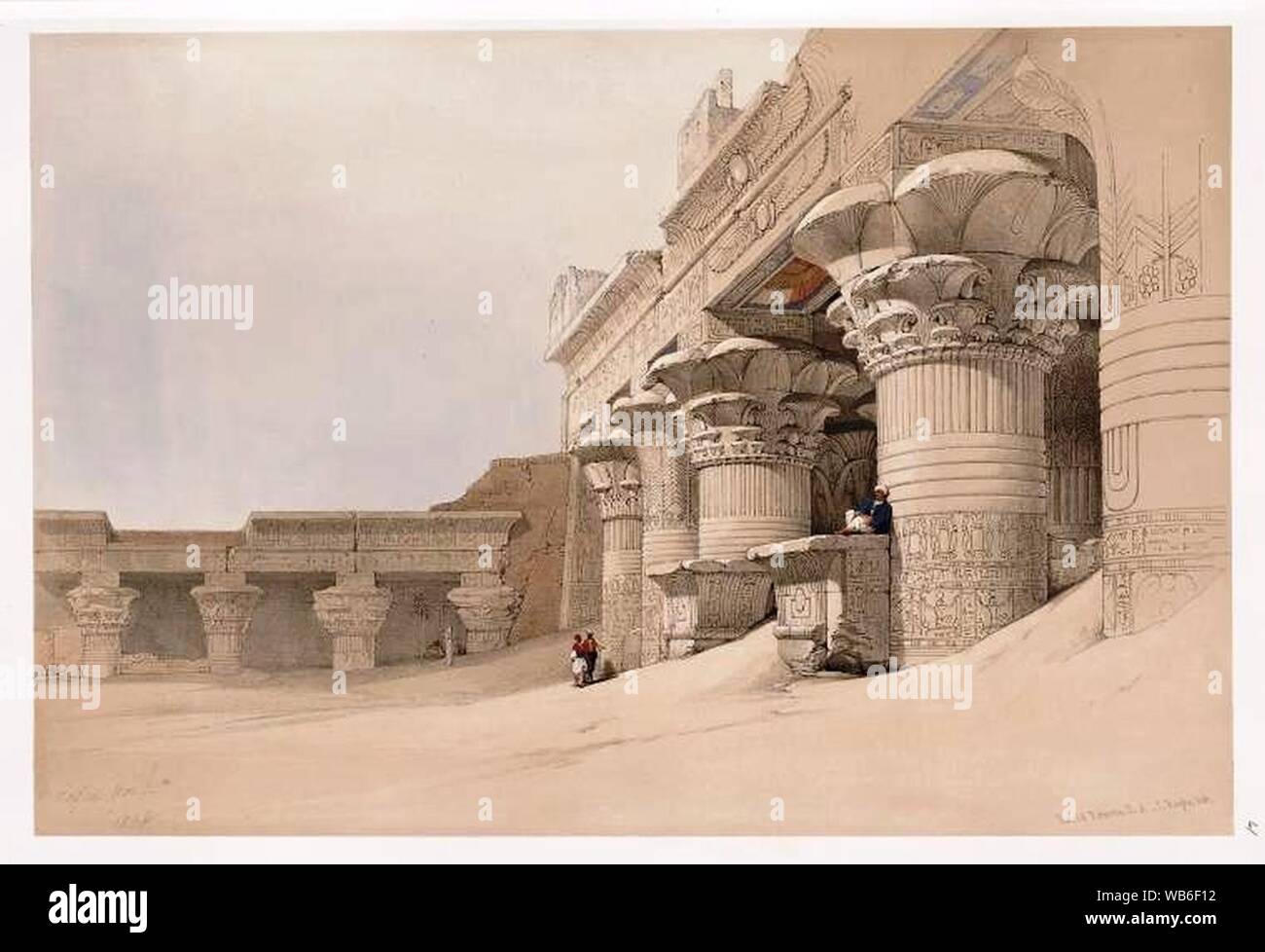 Edfu - facade of the pronaos of the temple Stock Photo - Alamy