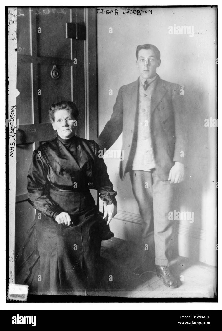 Edgar Jacobson and Mrs. Jacobson, his mother Stock Photo - Alamy
