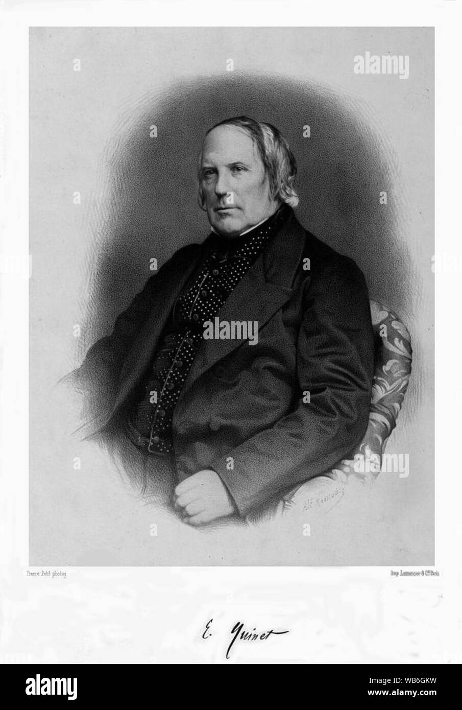 Edgard Quinet - lithographie Stock Photo - Alamy