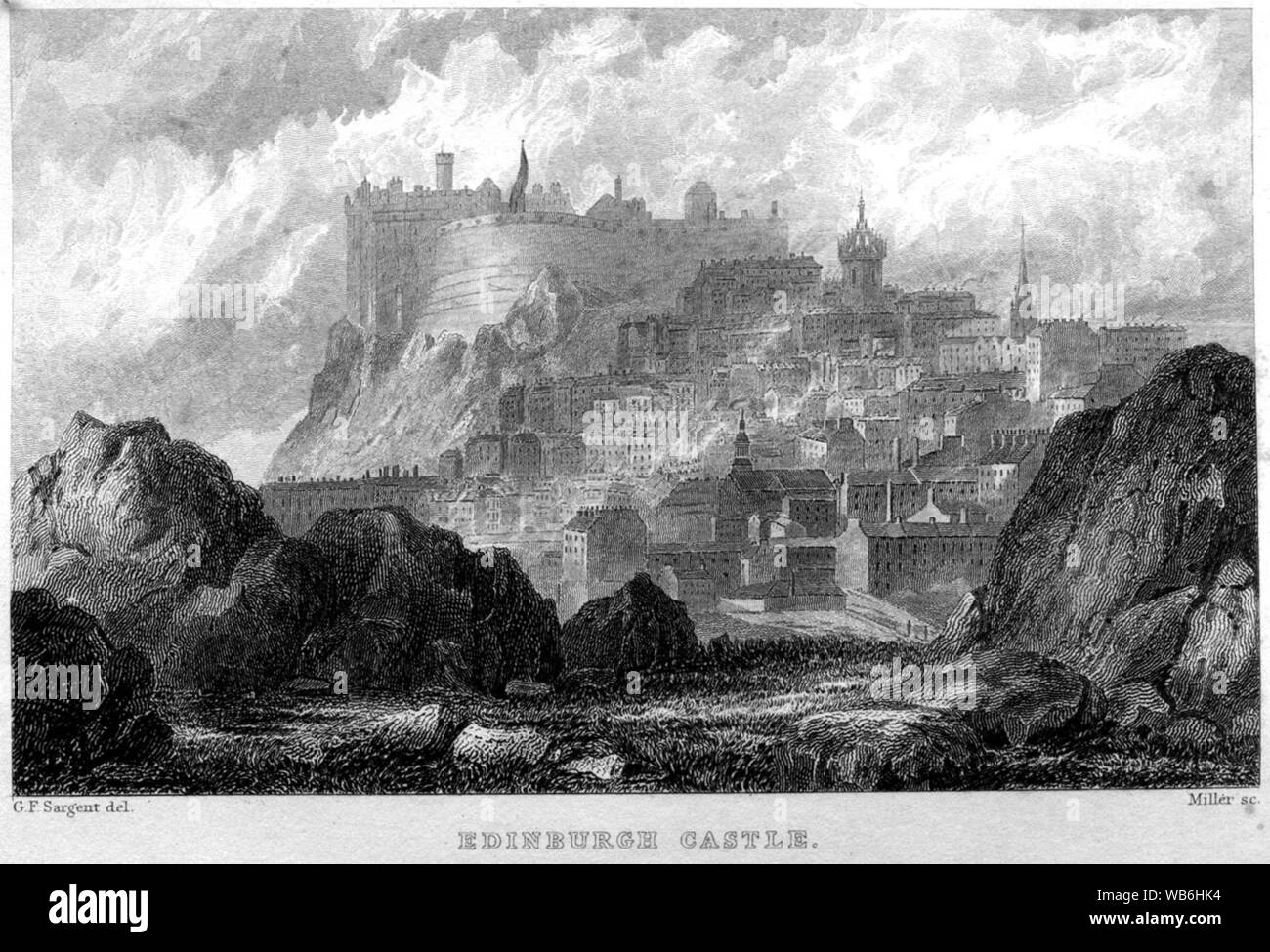 History engraving edinburgh castle hi-res stock photography and images ...