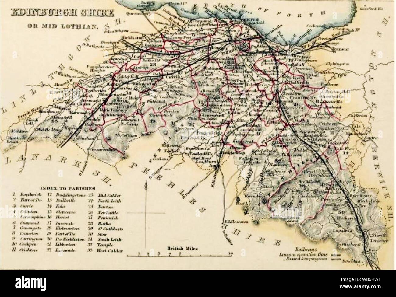 Midlothian map hi-res stock photography and images - Alamy