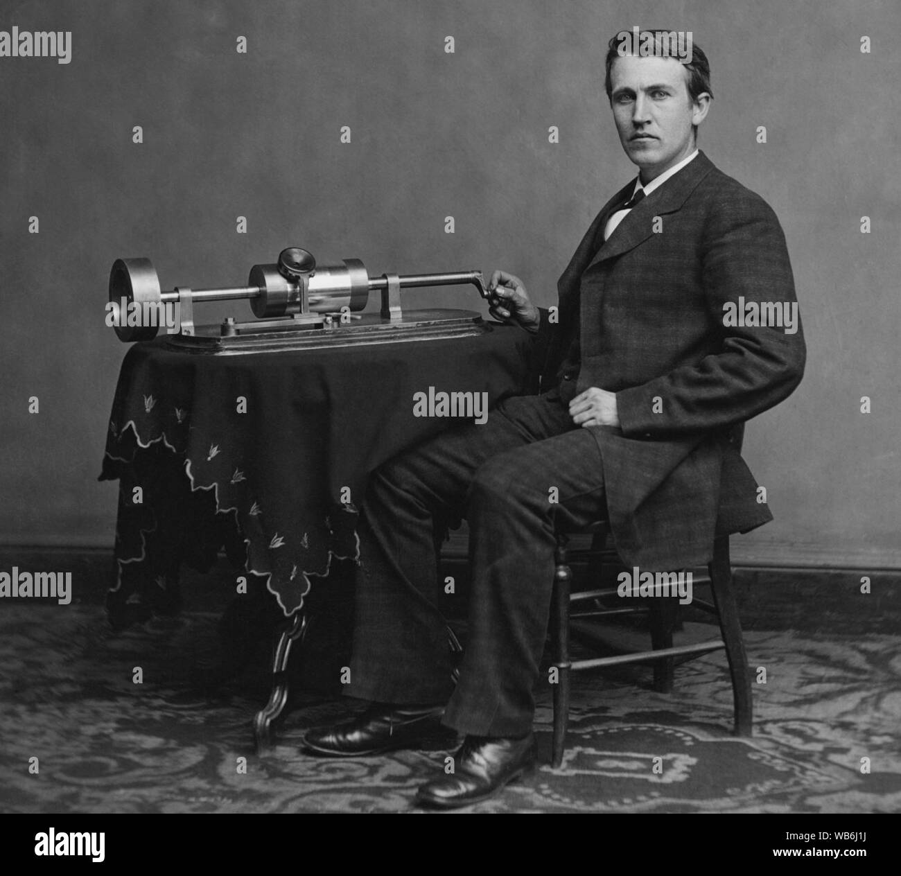 Edison and phonograph edit2 cr Stock Photo - Alamy