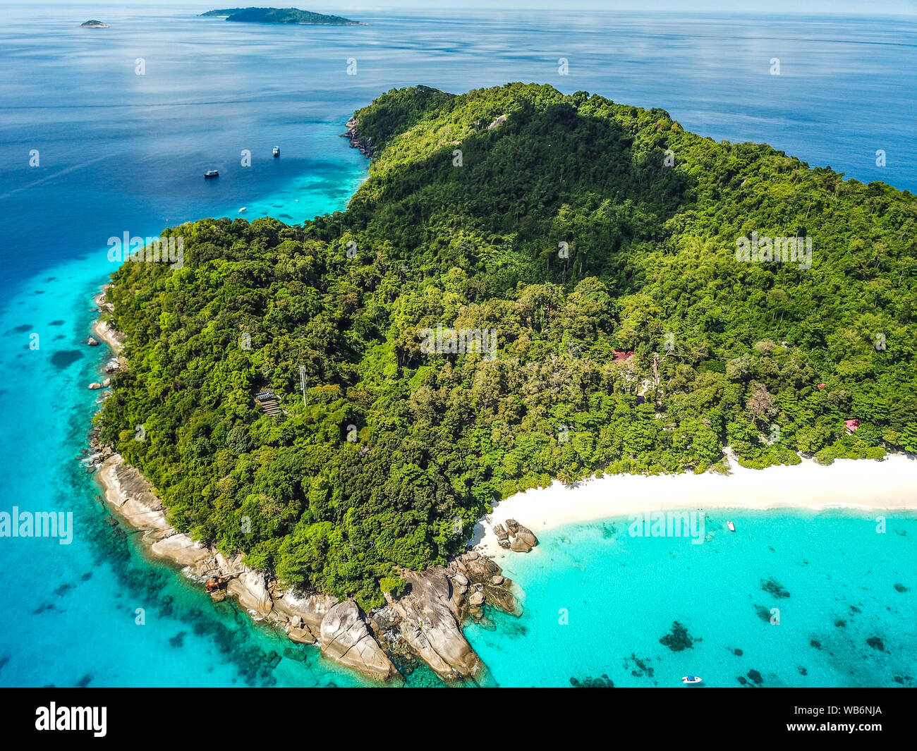 Similan island aerial views from above in Thailand Stock Photo - Alamy