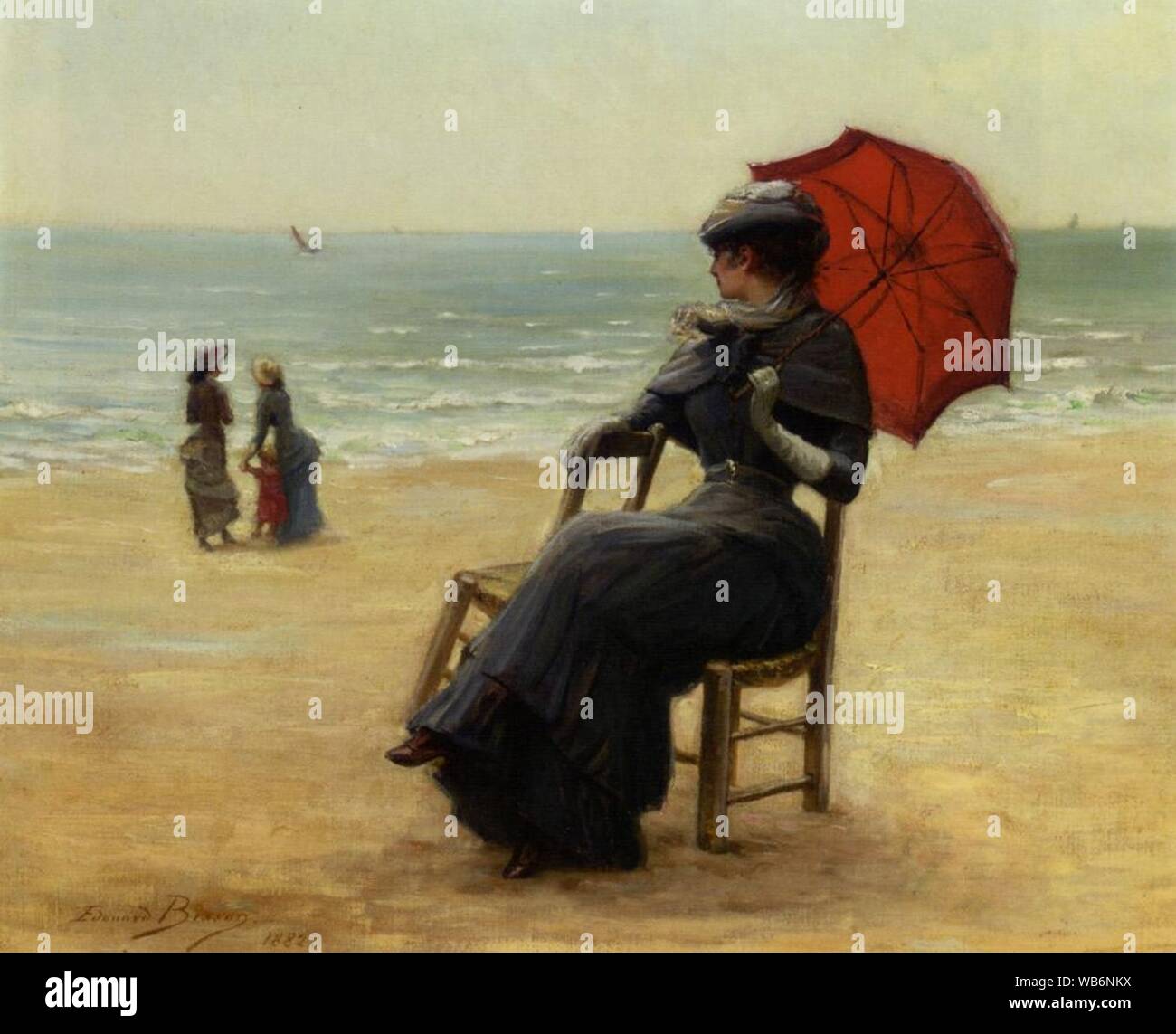 Edouard Bisson - Sitting by the sea Stock Photo - Alamy