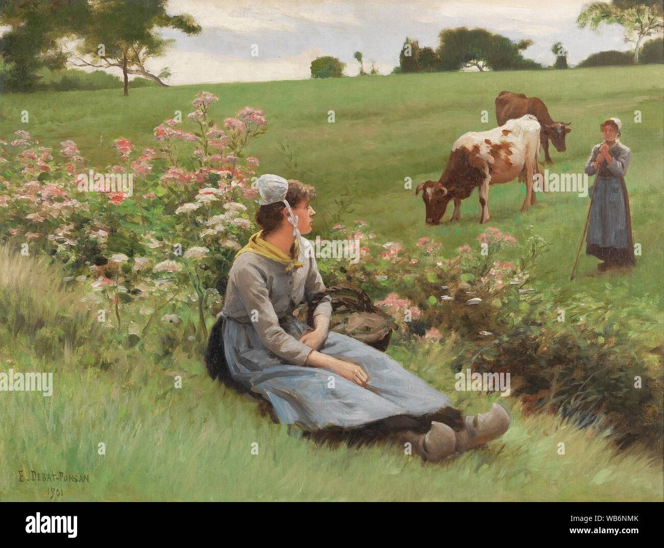 Edouard Debat-Ponsan Rast am Feld 1901 Stock Photo - Alamy